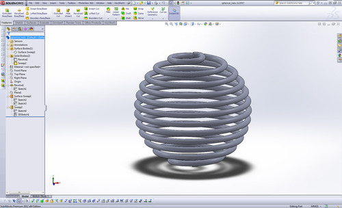آموزش دستور Helix در سالیدورک ترسیم فنر با گام متغییر و اشکال مارپیچ